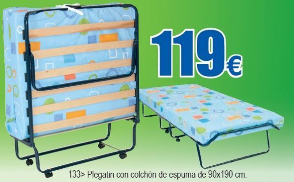 Cama Plegable 90x190 con colchón de espuma - Camas plegables Sevilla